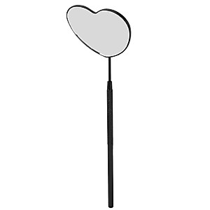 Lash Mirror, Detachable Heart Shape Eyelash Mirror with Knurled Handle, 45° Angle Design Hand Mirror, for Eyelash Extension, Lipstick and Mascara Applying, Eyeliner Drawing