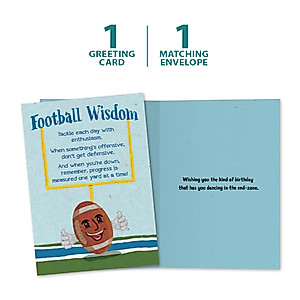 Tree-Free Greetings - Humorous Birthday Cards - Artful Designs - 1 Card + Matching Envelopes - Made in USA - 100% Recycled Paper - 5"x7" - Football Wisdom (GO61536)