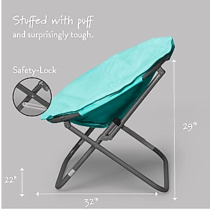 Urban Shop Faux Fur Saucer Chair, Aqua Blue