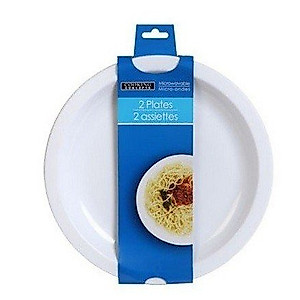 2 Pack Cooking Concepts 10 Inch White Microwaveable Plates 10"