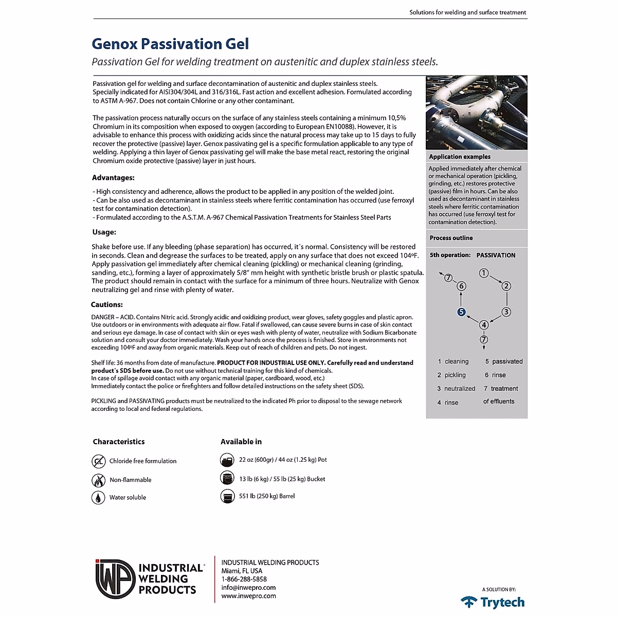 GENOX PASSIVATION GEL/PASTE FOR STAINLESS STEEL