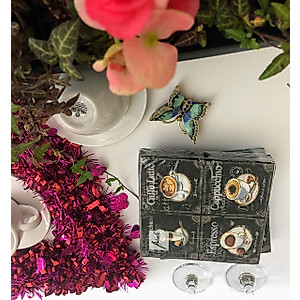 20-ct Coffee Napkins Black and White Napkins Decorative Paper Napkins for Decoupage Fall Paper Napkins Tea Party Napkins Valentine Napkins Disposable Birthday Napkins for Adults 6.5 x 6.5 x 1 inch