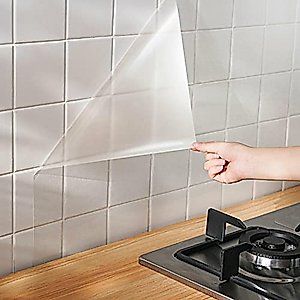 Self-Adhesive Film for The Kitchen, Transparent Protective Stickers, Cabinet Countertop Furniture Film, Waterproof Anti-Oil Wall Stickers 300x60CM