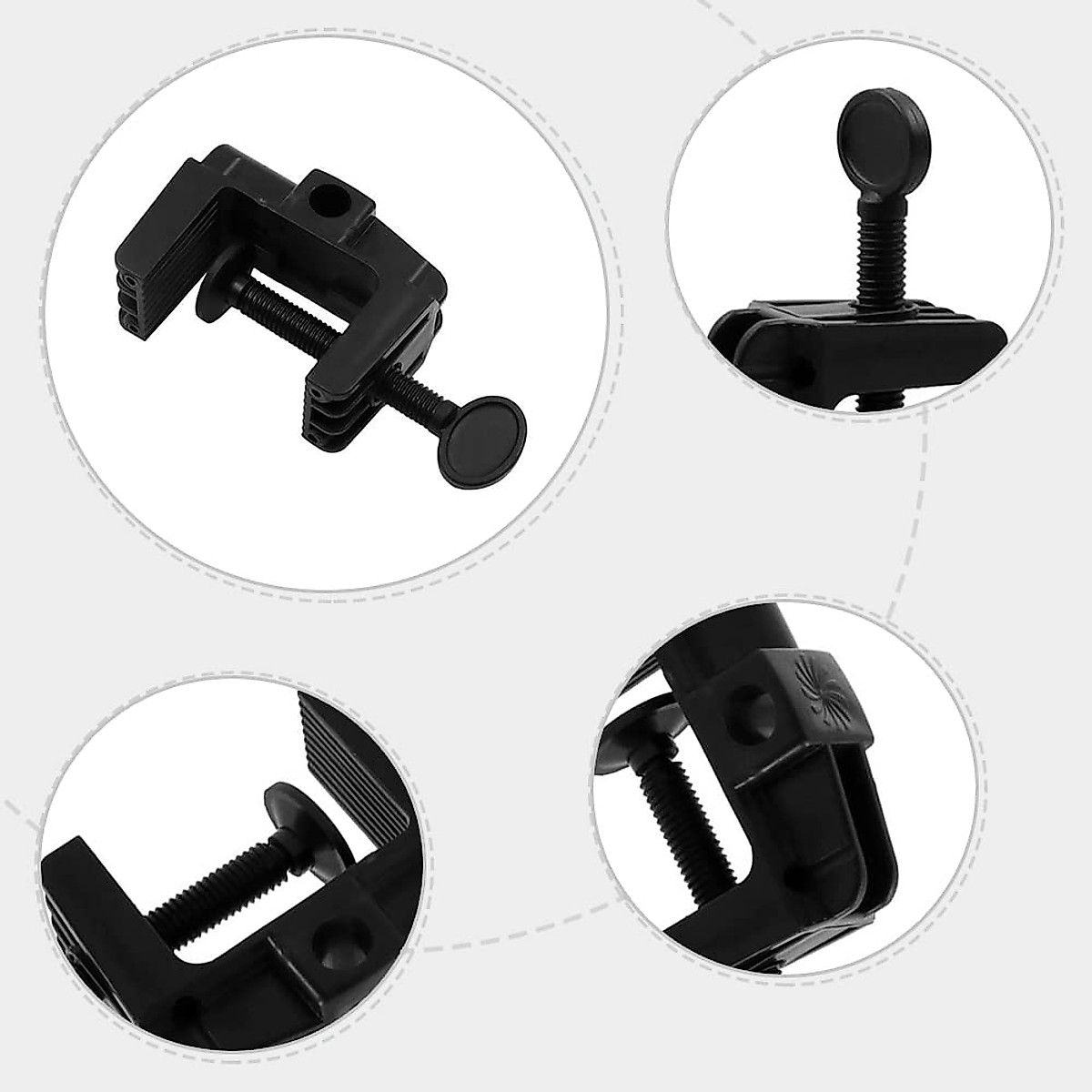 YILUXIANGYANG 2 Pcs Desk Clamp Work Light Mounting Bracket Heavy-duty Plastic Table Mounting Clamp for Desk Lamp, Magnify Lamp, Tablet Holder, Etc