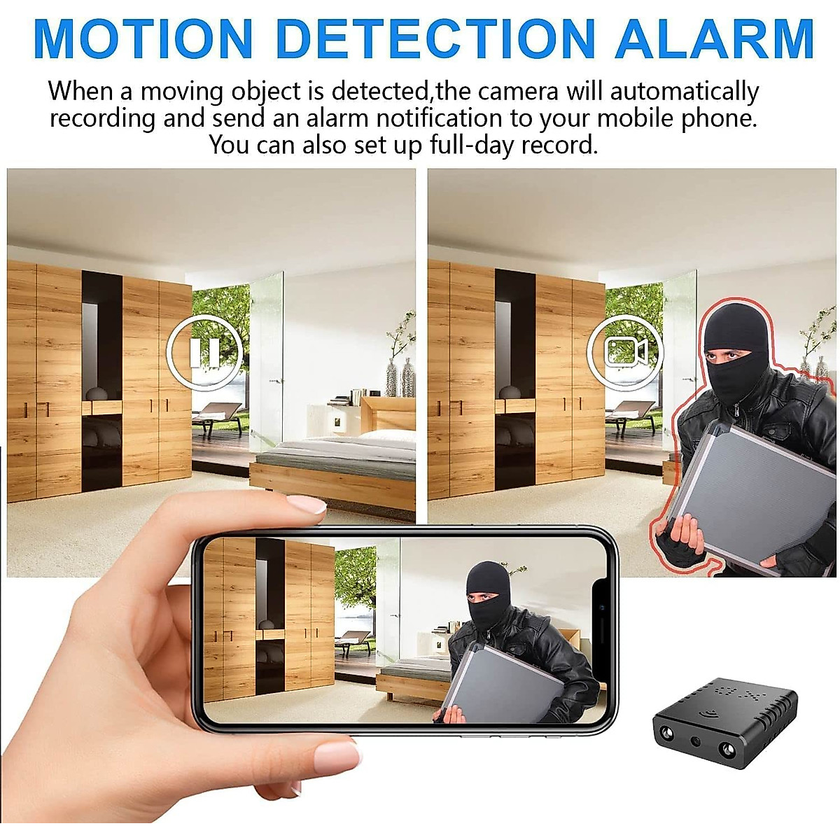 WCFHS Wireless WiFi IP Camera,HD1080P Remote Camera,WiFi Baby Monitor Camera,HD Surveillance Camera with Night Vision,Motion Detection,Cloud Storage Viewing for Security withiOS Android APP