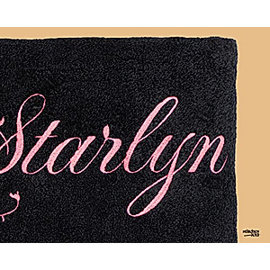 Stitches XXI Personalized Bath Towel. Luxury Embroidered Custom Bathroom Towel 100% Cotton Black 30x54 inches