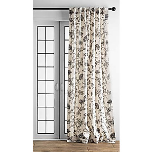 Maison d' Hermine Tailored Curtain 100% Cotton Easter One Panel 50"x108" Curtains, Easy Hanging with a Rod Pocket & Loop for Living Rooms Bedrooms Offices, Bonobo - Grey - Spring/Summer