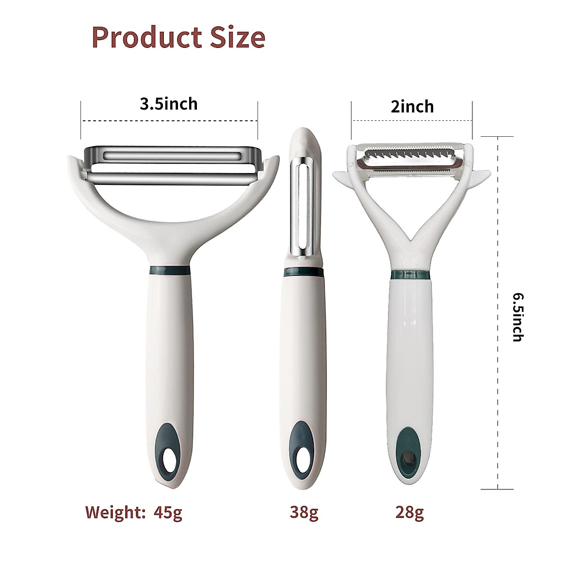 Tododli vegetable peelers for kitchen (3 set)，sharp stainless steel peelers,multi fruit peeler machine, suitable for peeling and pitting potatoes, cucumbers, carrots, apples, peach