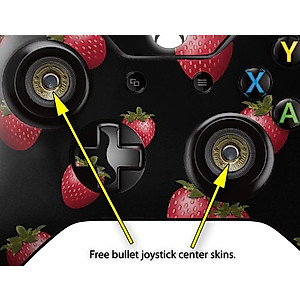 WraptorSkinz Decal Style Vinyl Skin Wrap compatible with XBOX One Original Wireless Controller Strawberries on Black - (CONTROLLER NOT INCLUDED)