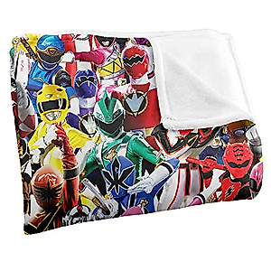 Trevco Power Rangers Crowd of Rangers Silky Touch Super Soft Throw Blanket 36" x 58"