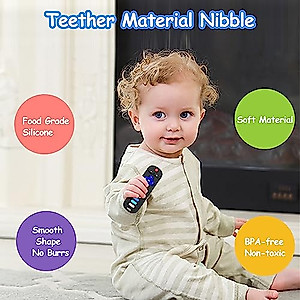 YAPROMO Silicone Teething Toys, Remote Control Shape Teething Toys for Babies 6-18 Months, Remote Teether Toys for Toddlers Infant, Baby Silicone Chew Toys BPA Free