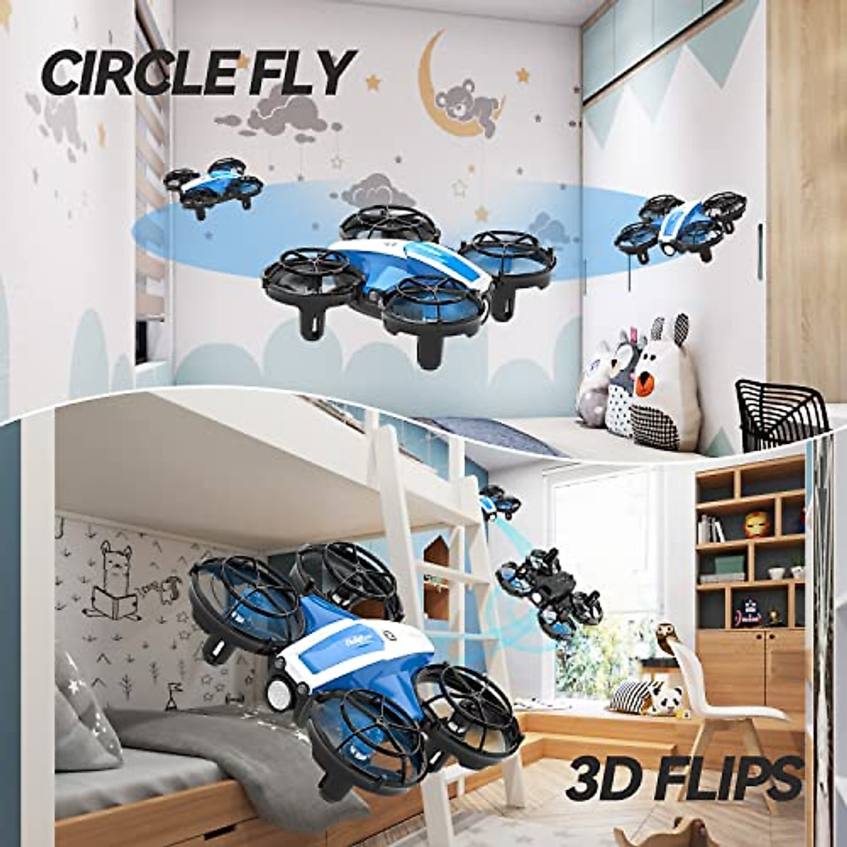 Holyton Mini Drone for Kids Beginners, Remote control Micro Quadcopter with 21 Mins Flight Time, Auto Rotation, Auto Hover, Circle Fly, 3D flip, Throw to Go, Nano Indoor Toys for Boys and Girls