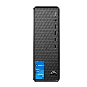 HP Newest Slim Desktop, Intel Core Celeron J4025, 32GB RAM, 2TB PCIe SSD, RJ-45, HDMI, Wi-Fi, Bluetooth, Wired KB & Mouse, Windows 11 Home, Black