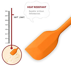 8 Pieces Silicone Spatulas, 8.5 inch Heat-Resistant Non-stick Rubber Spatulas with Stainless Steel Core for Cake Cream Cooking Gadget by COLOGO