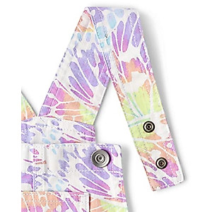 The Children's Place Girls' Denim Shortall Overalls, Rainbow Tie Dye, 8