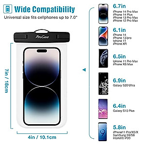ProCase Waterproof Pouch Cellphone Dry Bag Underwater Case for iPhone 11 Pro Max Xs Max XR X 8 7 Galaxy up to 6.8", Waterproof Phone Case for Beach Swimming Snorkeling Water Park -6 Pack