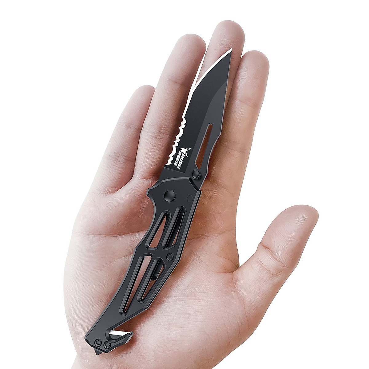 Rush Deer Pocket Knife, Folding Knife with Clip,EDC Knife Utility Knife for Hiking Camping Fishing Work Outdoor (Mini Pocket Knife)