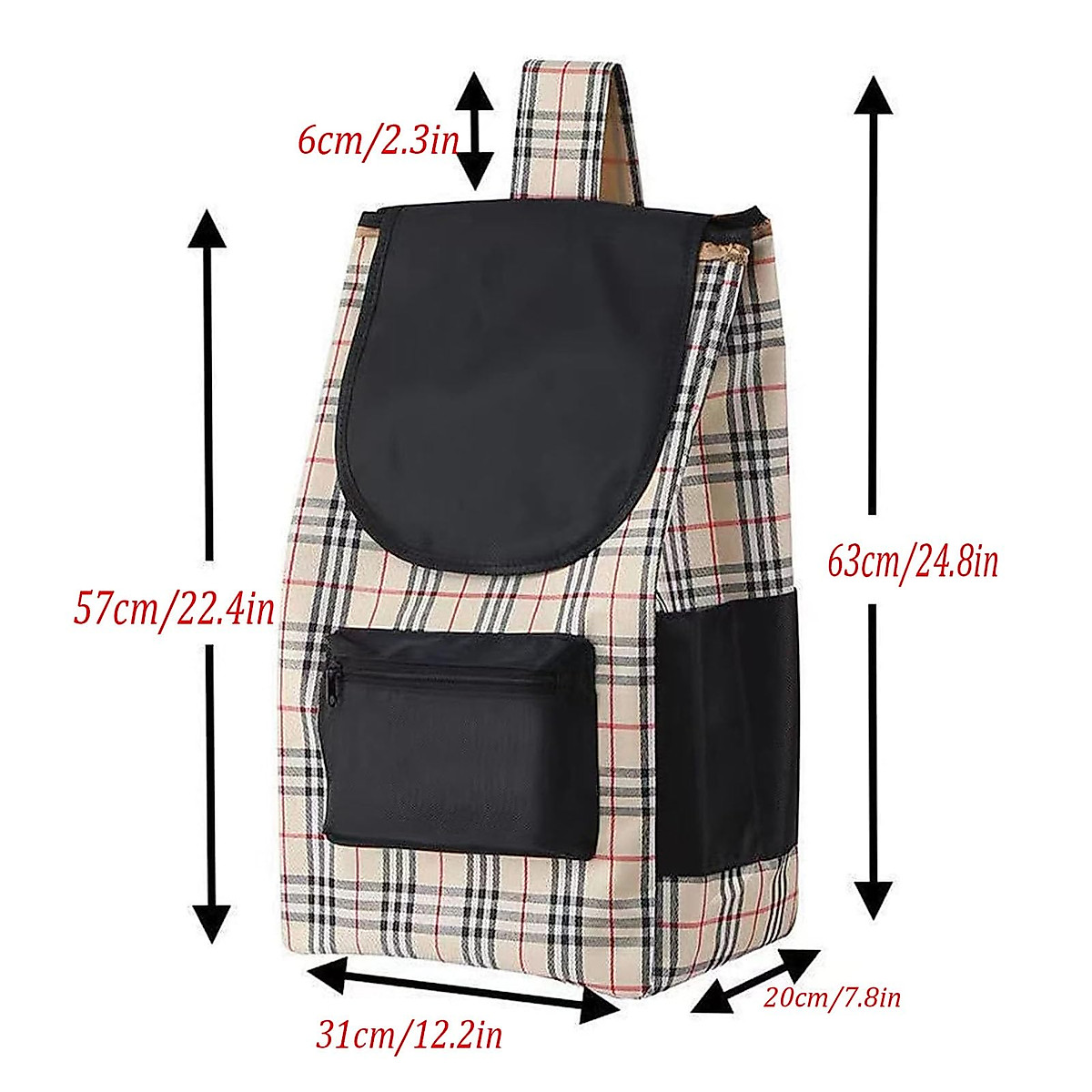 JIAHESHYP Shopping Cart Replacement Bag, Trolley Waterproof Spare Bag, Portable, Oxford Cloth, Black