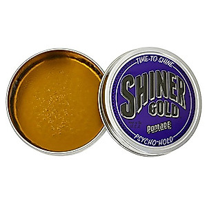 Shiner Gold Psycho Hold Pomade | Extreme Hold | High Shine | Water-based | Coconut Scent, 4oz