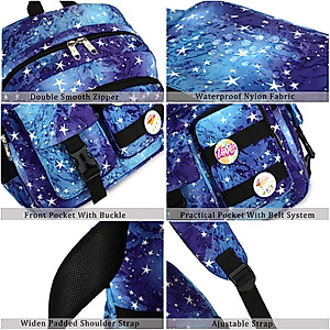 Hidds Laptop Backpacks 16 Inch School Bag College Backpack Anti Theft Travel Daypack Bags Bookbags for Teens Girls Women Students (Galaxy Blue)