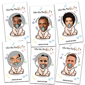ukebobo Baby Shower Games – Celebrity Baby Shower Games,Scratch Off Card Game for Door Prizes, Lottery, Ice Breaker – Decorations for Baby Shower – 40 Cards