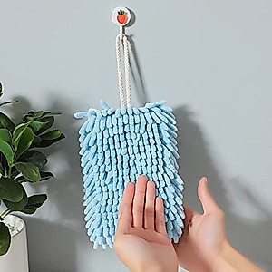 4PCS Hanging Hand Towel Balls Chenille Absorbent Hand Towels with Loop Quick Drying Microfiber Bath Towel for Bathroom Kitchen