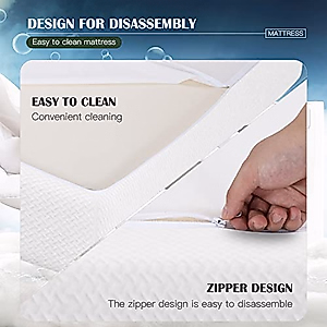 Base Foam Mattress 8 inch Mattress, CertiPUR-US Certified,Breathable Bed Mattress for Cooler Sleep Supportive & Pressure Relief,Removable Soft Cover,White Full