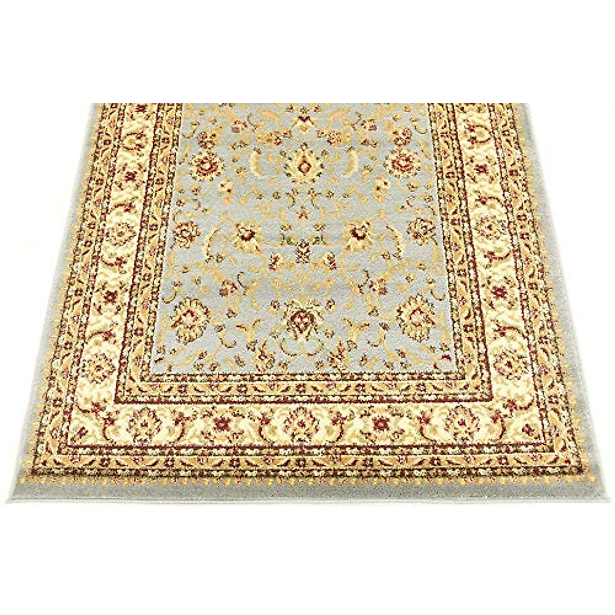 Unique Loom Voyage Collection Traditional Oriental Classic Intricate Design Area Rug (4' 0 x 6' 0 Rectangular, Light Blue/Gold)