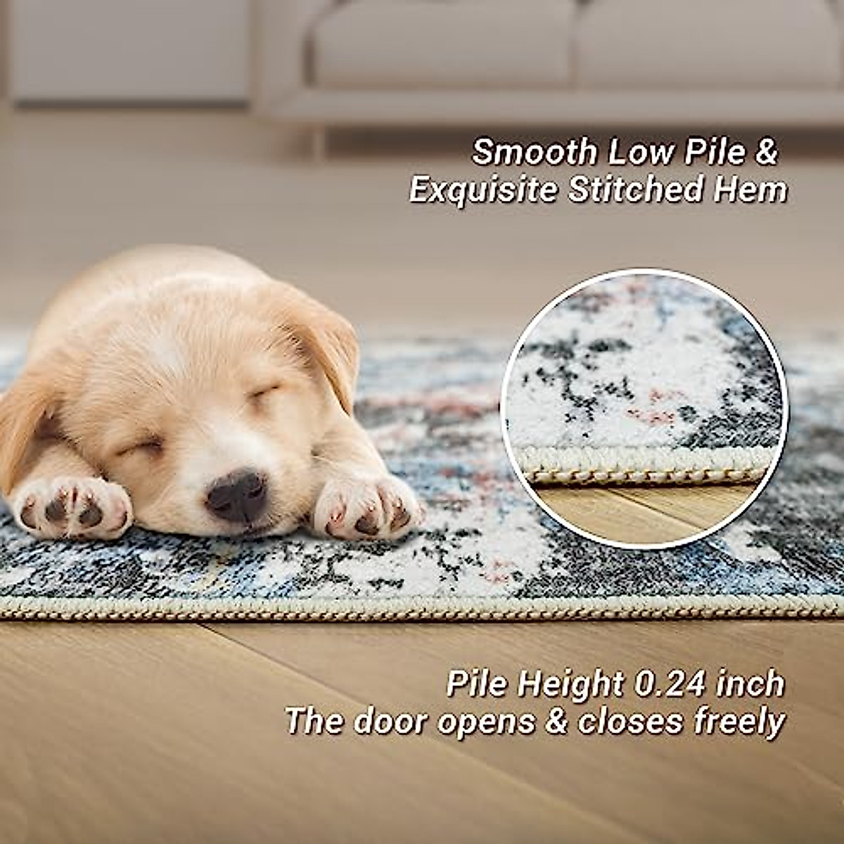 Miukiki 8x10 Area Rugs, Modern Abstract Washable Rug for Living Room, Stain Resistant Non-Shedding Distressed Area Rug with Non Slip Backing for Bedroom (Multi, 8'x10')