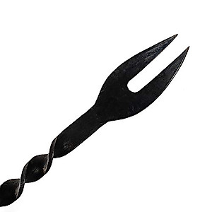 Mythrojan Hand Forged Medieval Fork Viking Medieval Camping Cutlery, 15.7” x 1.8”