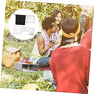 SECFOU 1 Set for Park Camping Duty Kabob Barbecue Hibachi Portable Garden Cooking Tabletop Stainless Outdoor Kabab Heavy- Charcoal Beach Backyard Patio Steel Burning Firepit Folding