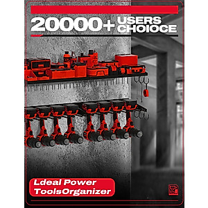 Amoowis Power tool organizer, Drill Holder Wall Mount, Drill Organizer with Charging Station, Tool Storage Rack for Garage Organization, Cordless Drill Holder Heavy Duty Utility Racks 2 pack 4 set