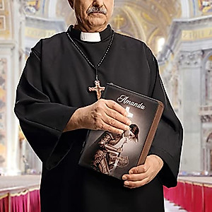 Jesuspirit Personalized Leather Bible Covers with Zipper - Christian Gift with Inspirational Scripture - Spiritual Bible Carrying Case Church Ladies - Custom Religious Faith Gifts for Women of God