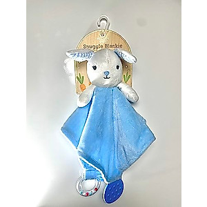 MODERN BABY Snugglie Security Blanket Bunny (White/Blue)