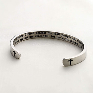 Gzrlyf Isaiah 54:17 Bracelet No Weapon Formed Against Me Shall Prosper Bracelet Religious Gifts (Cuff Bracelet)