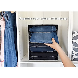 Golden Chest Clothing Storage Organizer for Pants and Clothes | Wardrobe Space Saving Bedroom Closet Organization | Drawer Organizers with Dividers for Jean Pant Leggings Shirt | Large Upgraded Size
