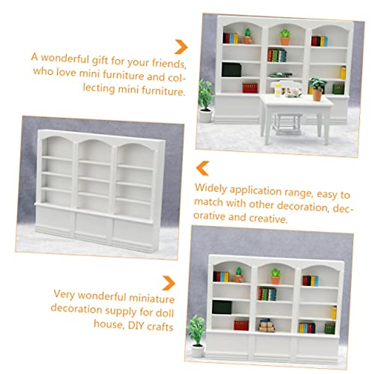 LIFKOME 1pc Mini Furniture Accessories Decked Accessories Book Display Case Mini Bookshelf Wooden Bookcase Locker Display Shelves Locker Miniture House Furniture Mini Furniture Accessory