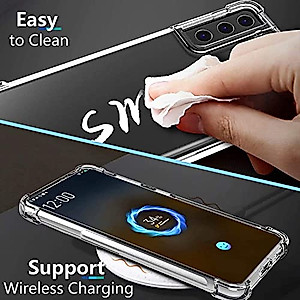 KIOMY Galaxy S21 FE Case Crystal Clear Shockproof Bumper Protective Phone Cover Hybrid Design Hard PC Back with Flexible TPU Raised Bezel & Enhanced Corners Slim Fit Skin for Samsung Galaxy S21 FE 5G