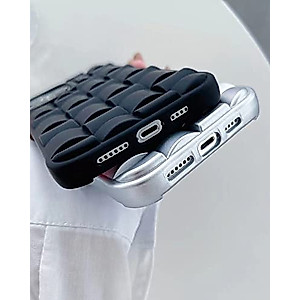 Ginkgonut Compatible with iPhone 14 Pro Max Case for Women/Girls, Cute 3D Laid Desgin Soft Silicone Shockproof Raised Bumper Corners Case for iPhone 14 Pro Max（Silver）