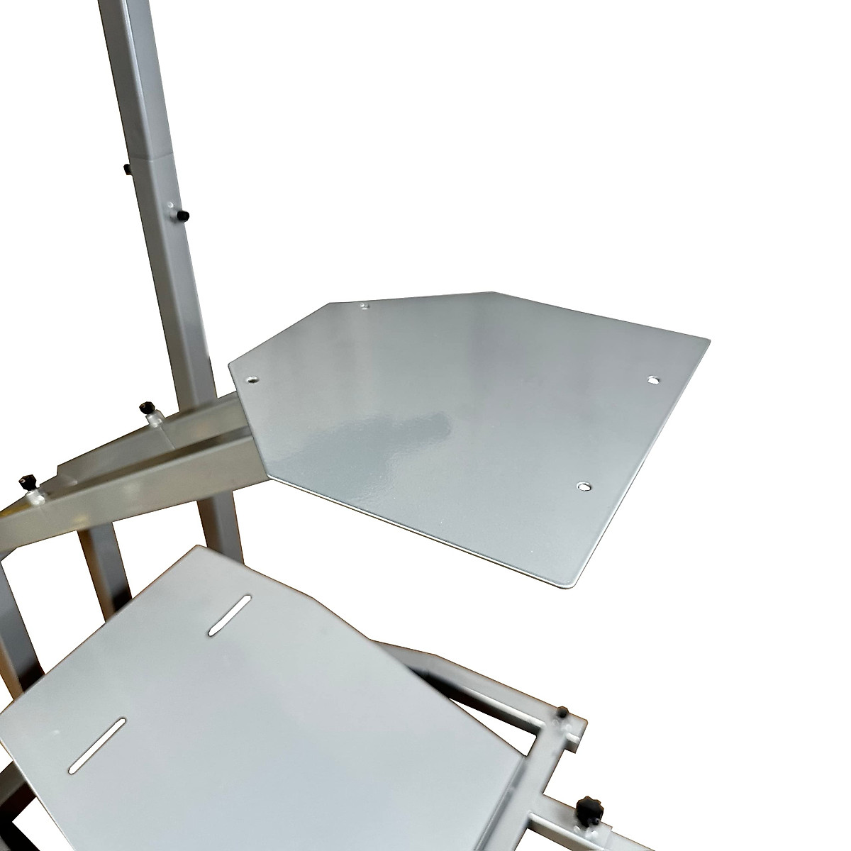 GTR Simulator CRJ Model Flight Simulator Silver Frame with Adjustable Majestic Black Leatherette Seat Flight Simulation Cockpit with Dual Control Mount and Triple | Single Monitor Stand