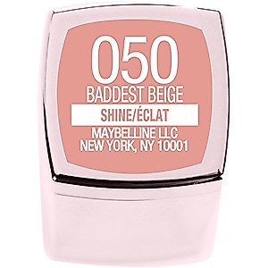 Maybelline New York Color Sensational Shine Compulsion Lipstick Makeup, Baddest Beige, 0.1 Ounce