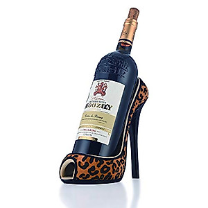 OBALY Wine Rack Holder Bottle Keeper with High-Heel Desig Statue Decorative Wine Rack in Antique Look,Kitchen Decor Sculptures and Rustic Bar Decorations or Classic Gifts (Brown)