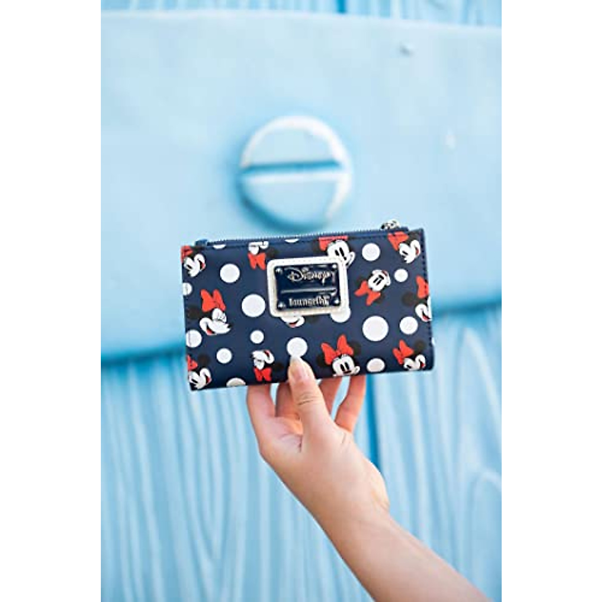 Loungefly Women's Disney Minnie Mouse Polka Dot Navy Zip-Around Wallet