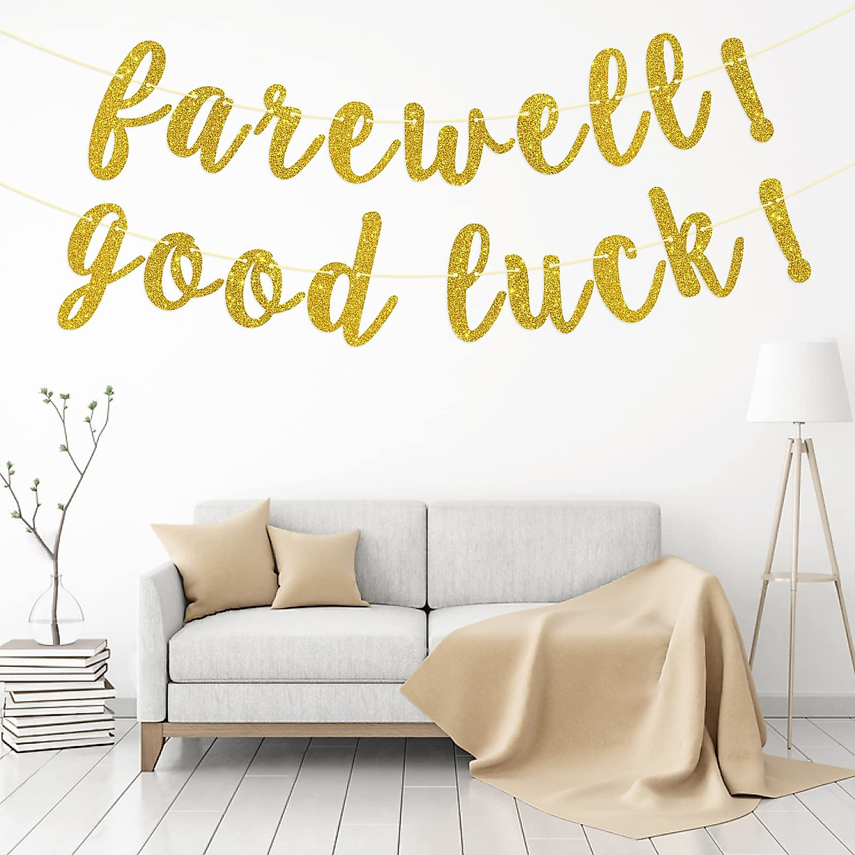 Dill-Dall Farewell Good Luck Banner, Farewell Banner, Going Away Party / Retirement / Graduation / Moving / Job Changing Party Decorations （Gold）
