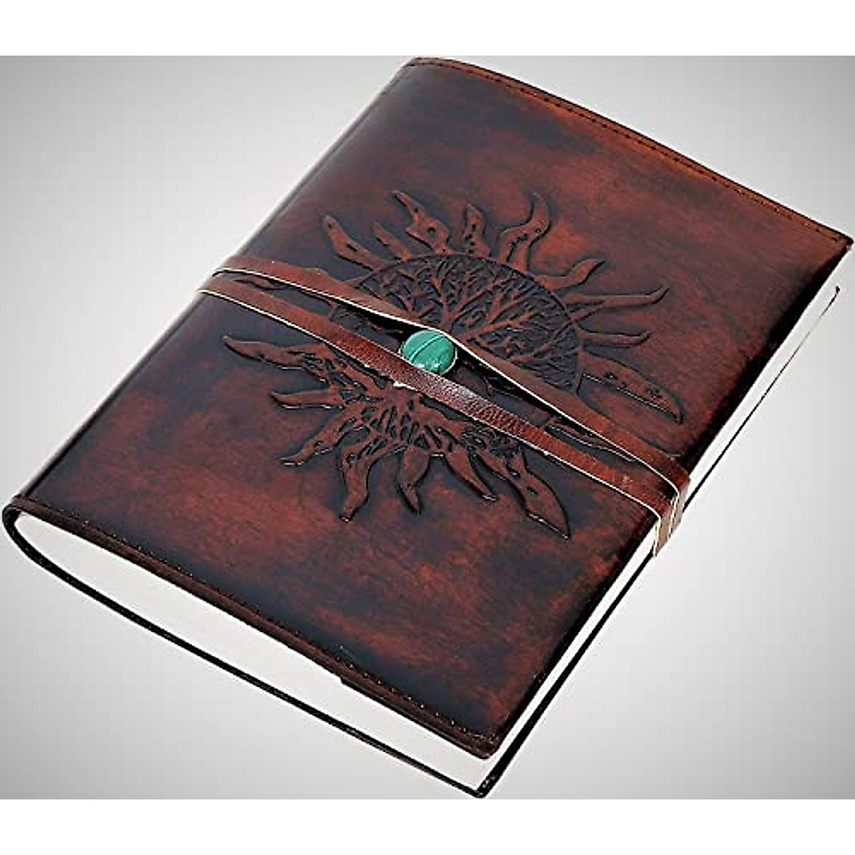 Leather Journal Refillable Lined Paper SUN Tree of Life Handmade Leather Journal Notebook Diary/Bound Daily Notepad for Men&Women Medium,Writing pad Gift for Artist,Sketch /Writing (small)