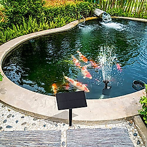 Retisee 2 Packs Solar Birdbath Fountain Pump Kit with 6 Nozzles 1.5W Solar Power Water Fountain for Bird Bath 160l/h Submersible Solar Floating Pump with Solar Panel for Bird Bath Pond Garden Fish
