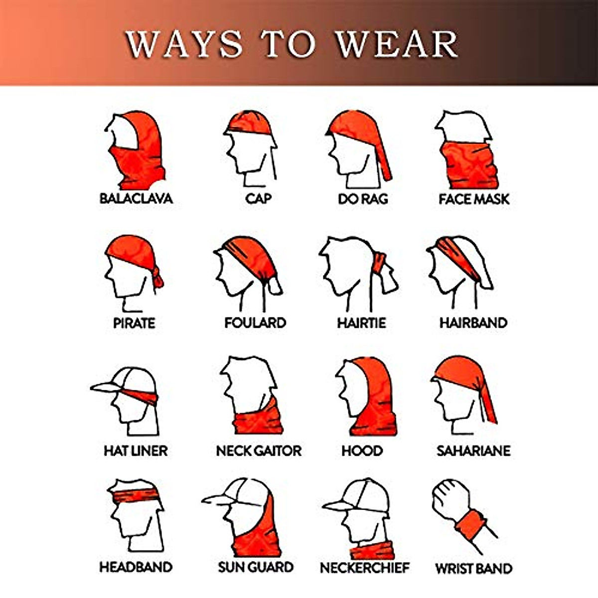 Lifeguard Gear Logo 3D Neck Gaiter Bandana Mouth Mask for Fishing, Perfect for Men Women