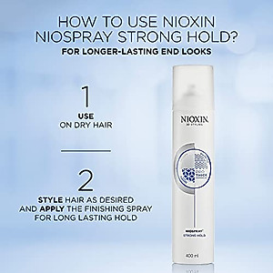 Nioxin Niospray Strong Hold Hairspray, Firm Hairspray for Fine Hair, 10.6 oz