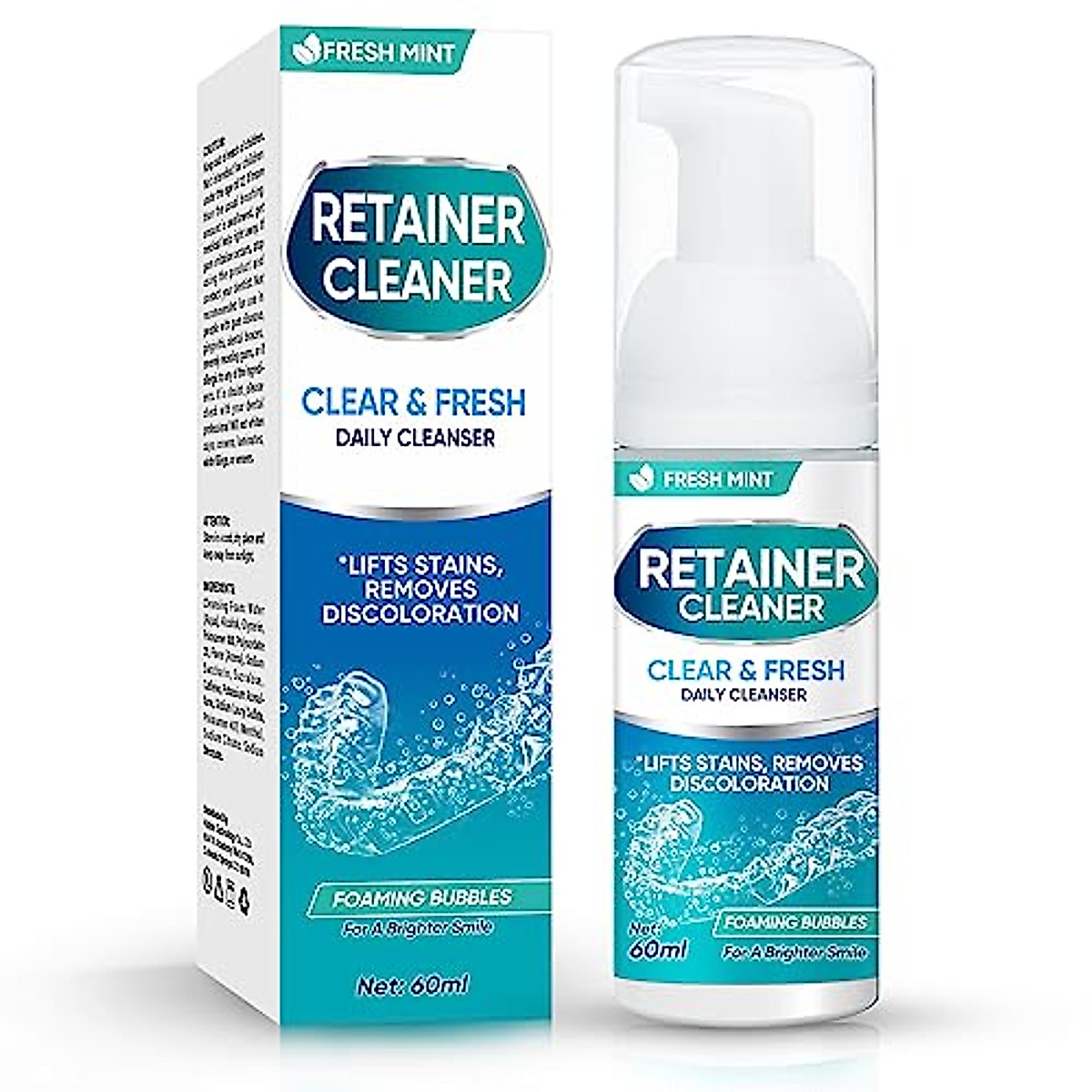 Retainer Cleaner Foam, Aligner Cleaner Spray, Denture Whitener Toothpaste & Braces Cleaning Set
