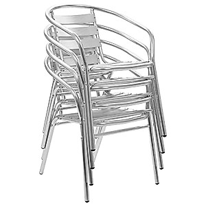 Camerina 5 Piece Patio Dining Set Outdoor Patio Dining Set Outdoor Patio Furniture Patio Set Patio Table and Chairs Set Aluminum Silver 48720